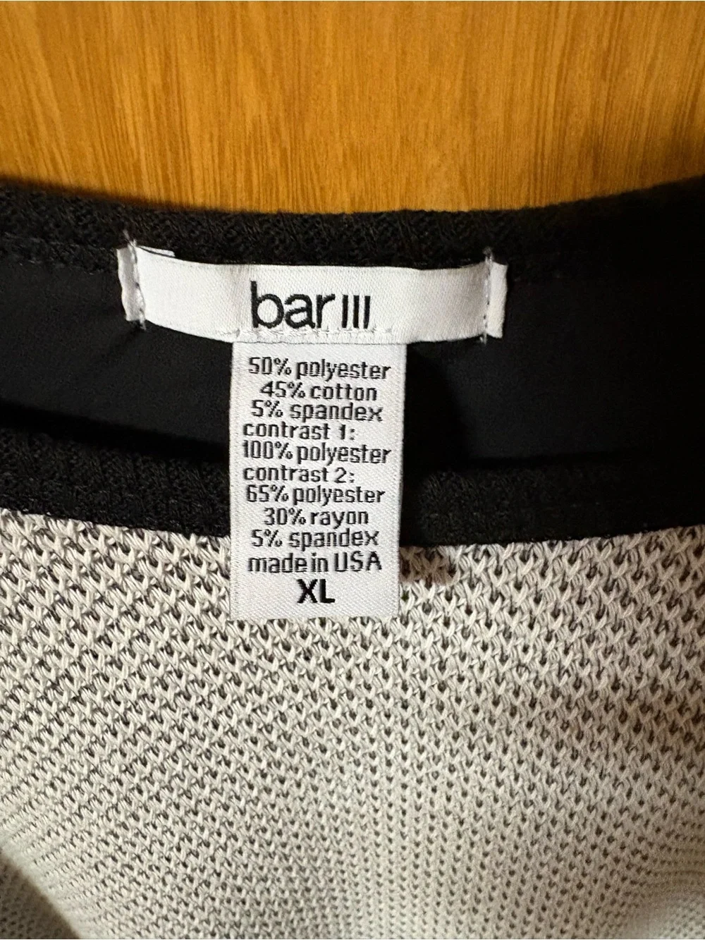 Bar III | Tops | Bar Iii Twotone Waffle Knit Sweater W Chiffon Shear ...